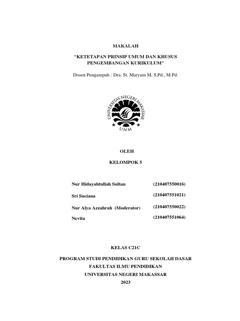 KLP 5 Pengembangan Kurikulum SD | PDF