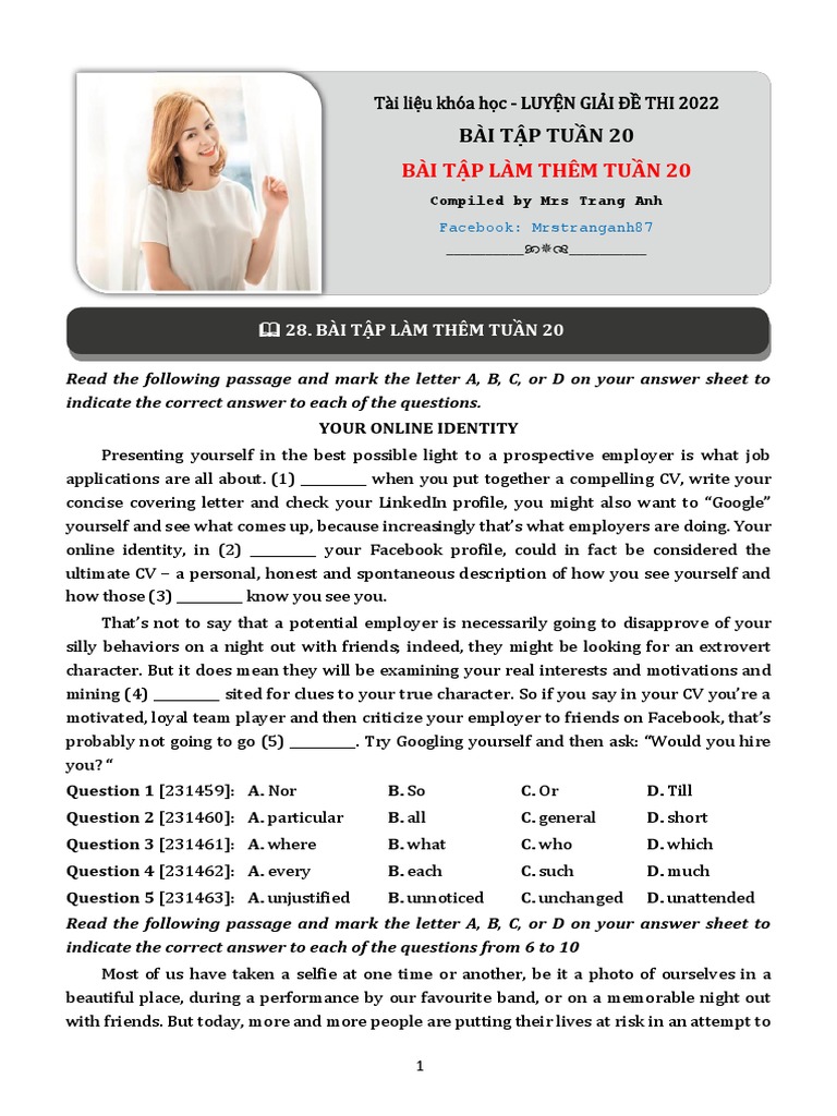 (LGD8) Bai Tap Lam Them Tuan 20 136958 624202234733PM | PDF | Internship | Job Hunting