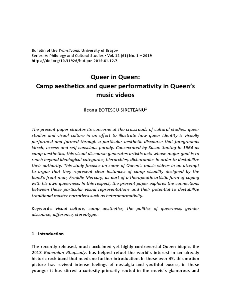Queer in QueenCamp Aesthetics and Queer Performativity in Queen's Music ...