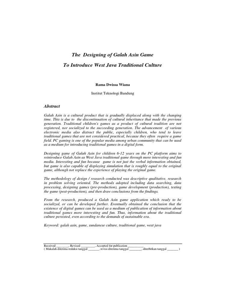 Galah Asin Game Design for PC | PDF | Computing