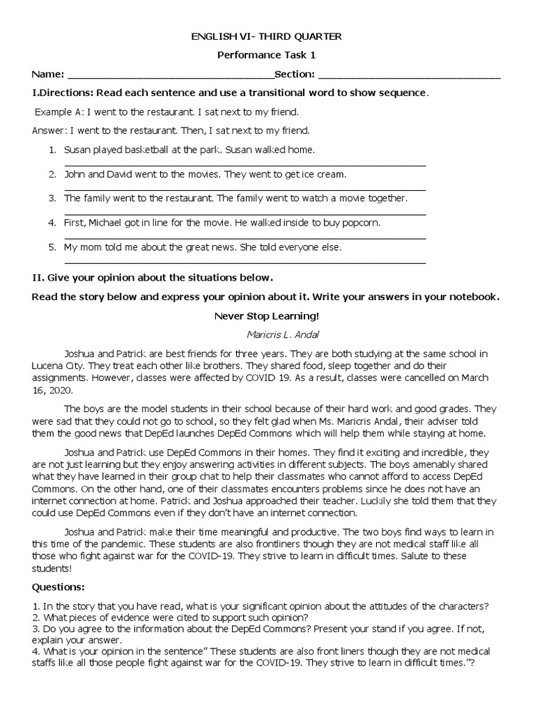 Performance Task 1 | PDF | Cognition