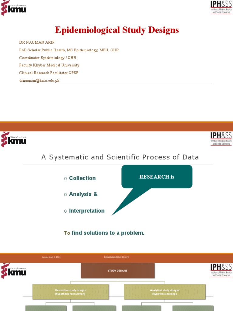 Overview of Epidemiological Study Designs | PDF | Cohort Study | Case ...