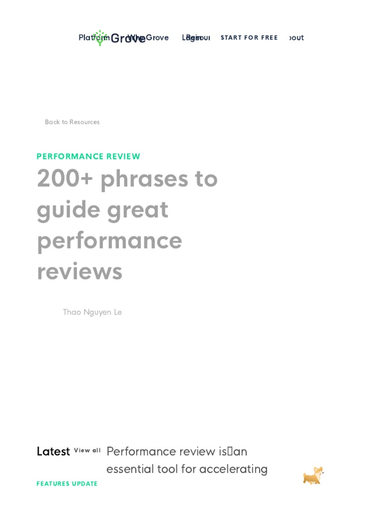 200+ Phrases To Guide Great Performance Reviews | PDF | Leadership ...