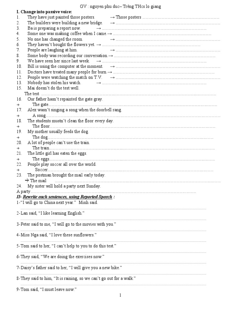 Bai Tap Ve Cau Truc Tiep Gian Tiep | PDF