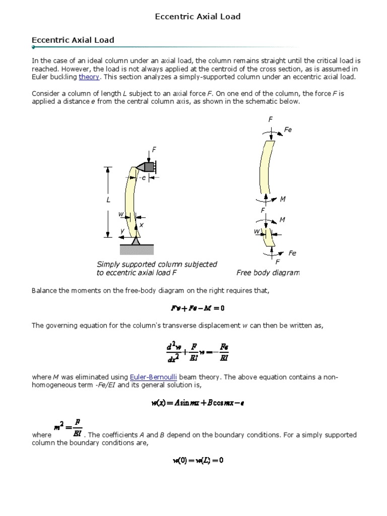 Eccentric Axial Load | PDF | Mechanics | Physics