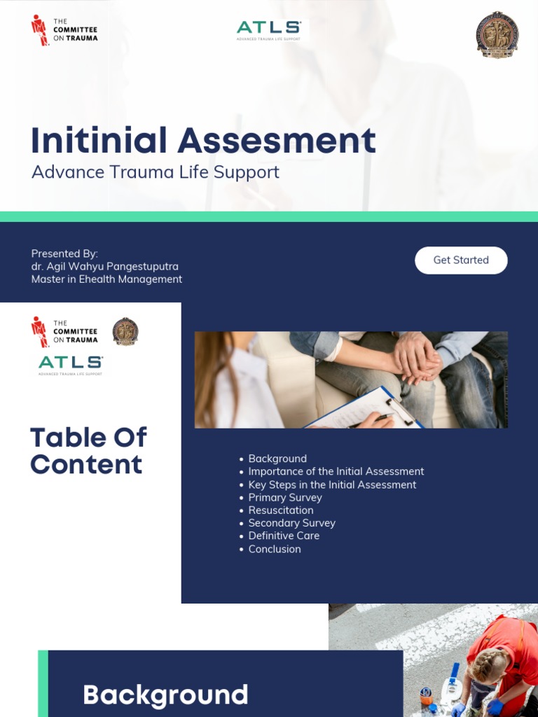 ATLS Initial Assessment Guide | PDF | Major Trauma | Diseases And Disorders