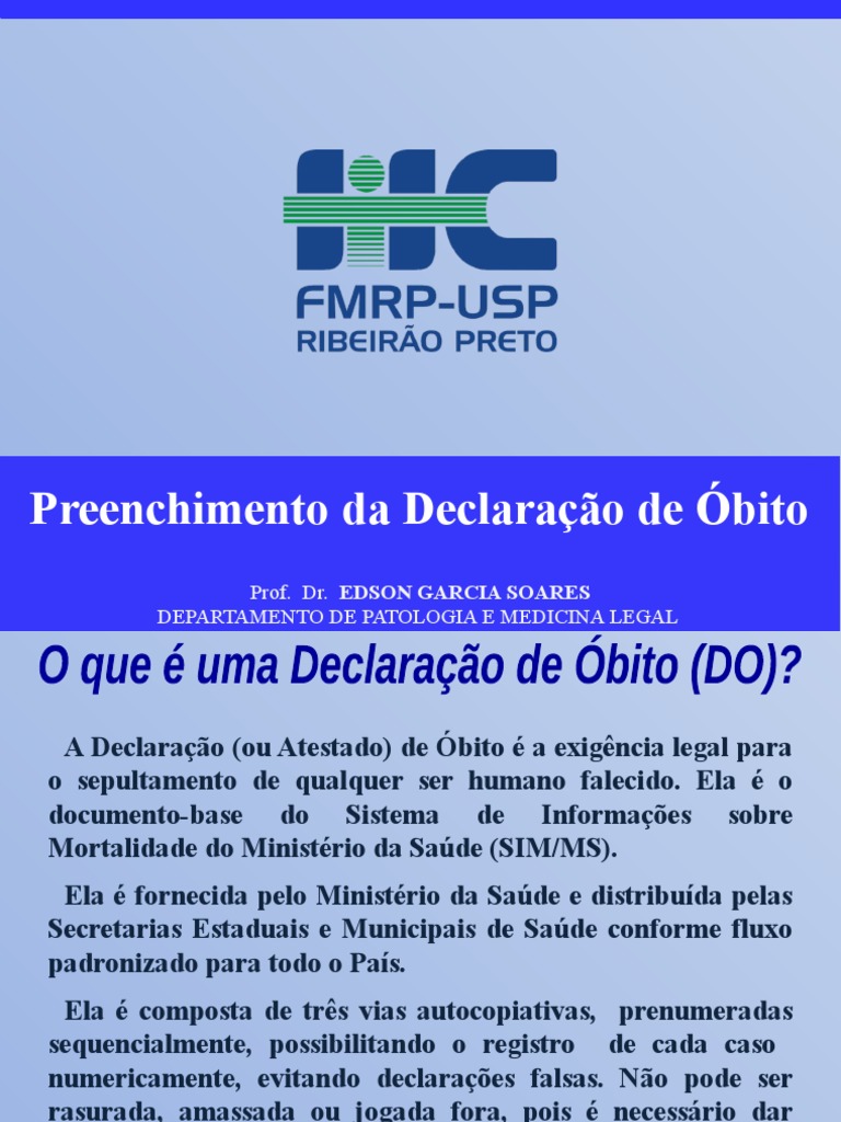 01 Preenchimento Da Decl. de Obito. | PDF | Morte | Gravidez