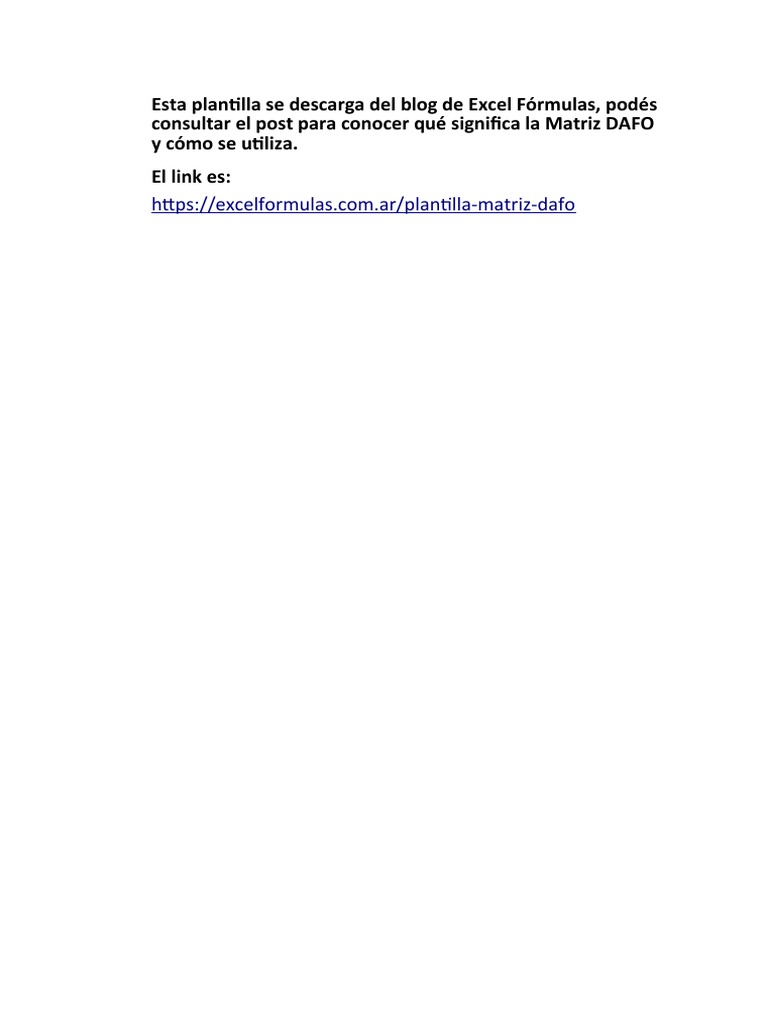 Plantilla para Matriz DAFO en Excel | PDF | Análisis FODA | Business