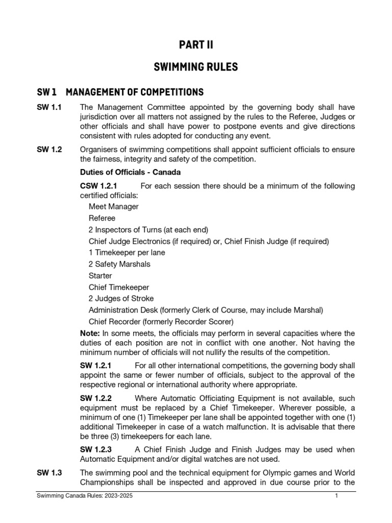 2022 Rulebook SW SNC ONLY 13022023u | PDF | Swimming (Sport) | Water Sports 2022 Rulebook SW SNC ONLY 13022023u | PDF | Swimming (Sport) | Water Sports