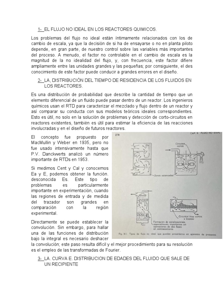 Flujo No Ideal en Reactores Químicos | PDF | Ciencias fisicas | Química