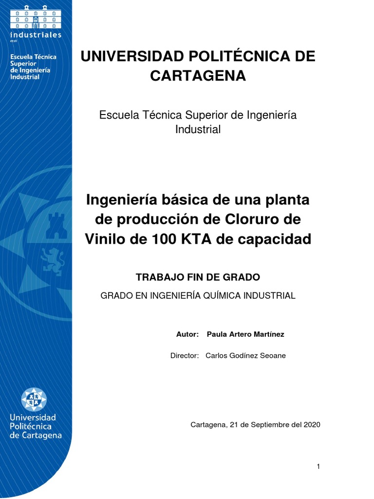 TFG Art Ing | PDF | Reactor Quimico | Cloruro de polivinilo