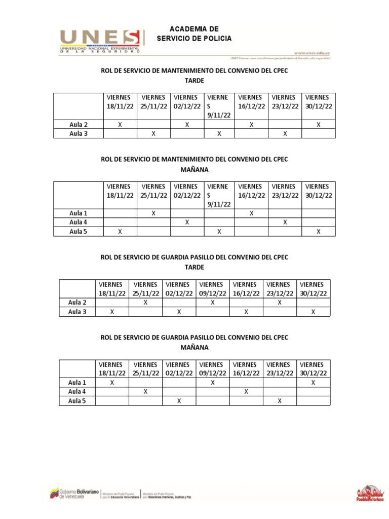 Rol de Guardia | PDF