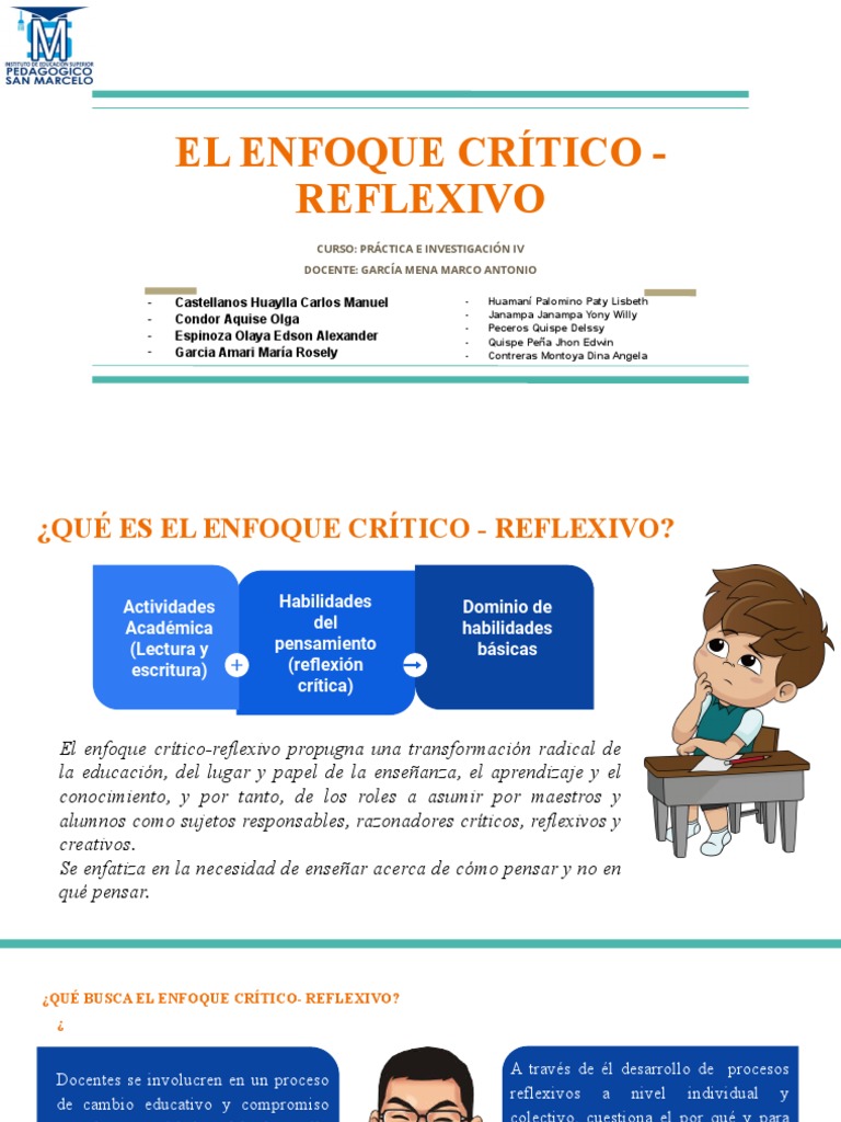 El Enfoque Crítico Reflexivo | PDF | Maestros | Enseñando