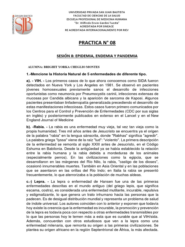 Practica 8 Salud Comunitaria | PDF | Viruela | Medicina