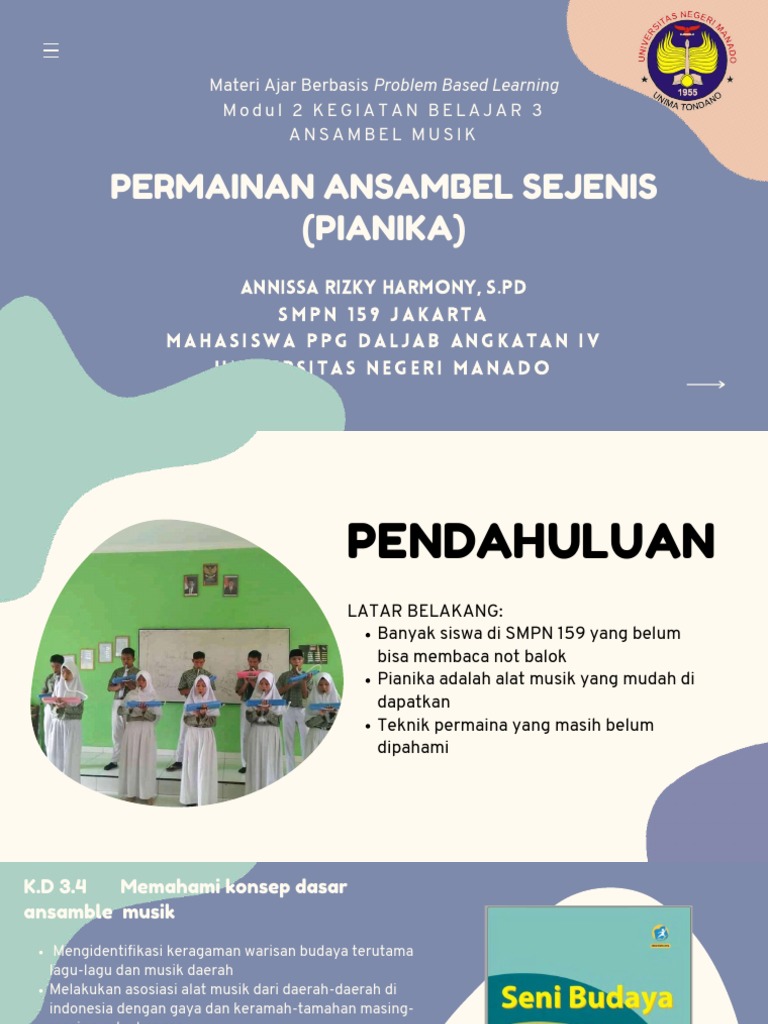 Permainan Ansambel Sejenis (Pianika) | PDF