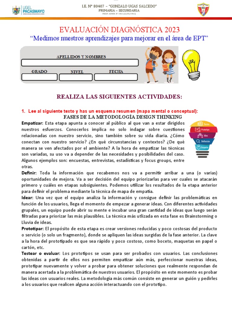 Ficha de Evaluación Diagnótica - Ept | PDF | Empatía | Microsoft PowerPoint