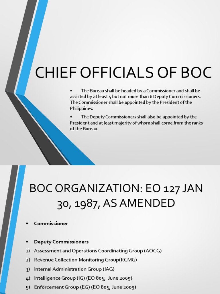 Chief Officials of Boc 1 2 | PDF | Search Warrant | Customs