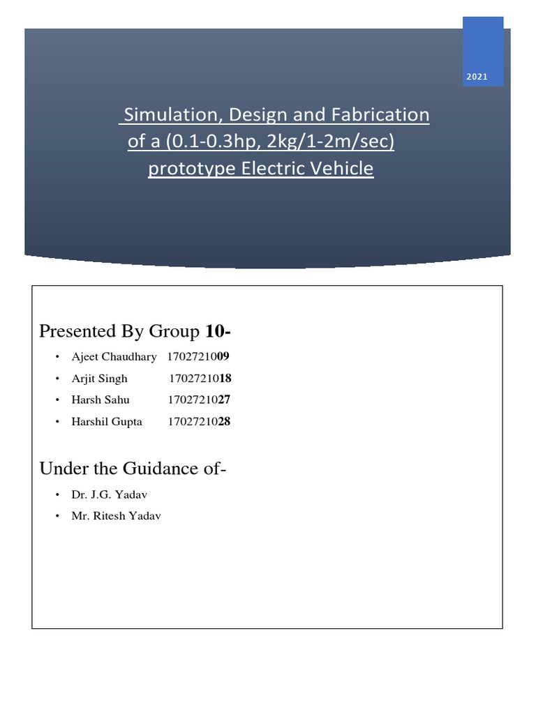 Electric Vehicle Research Paper | PDF | Electric Motor ...