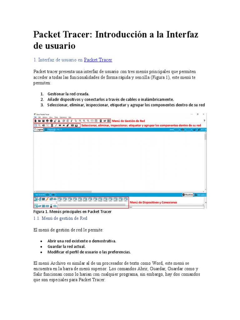 Packet Tracer | PDF | Interfaz de usuario | Interfaz de línea de comando