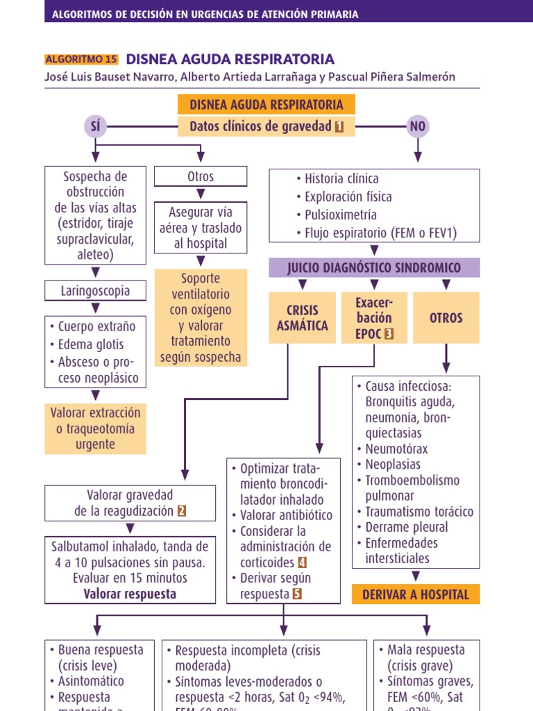 Algoritmos Urgencias DISNEA AGUDA | PDF | Insuficiencia cardíaca ...
