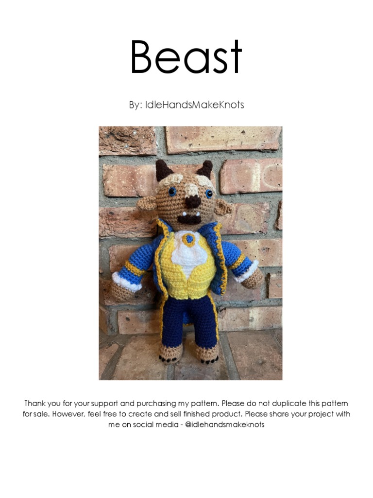 Beast | PDF | Crochet | Decorative Arts