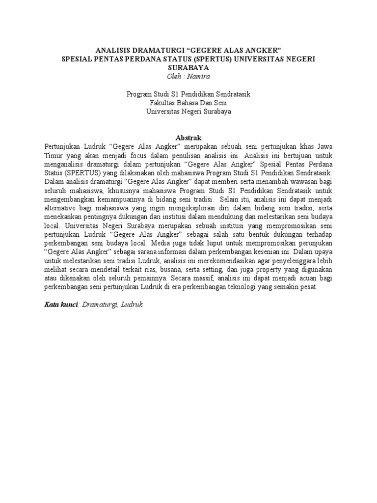 Analisis Dramaturgi Ludruk | PDF
