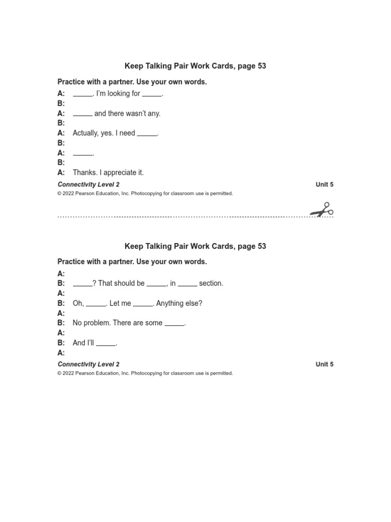 UNIT 5 Speaking Cards | PDF