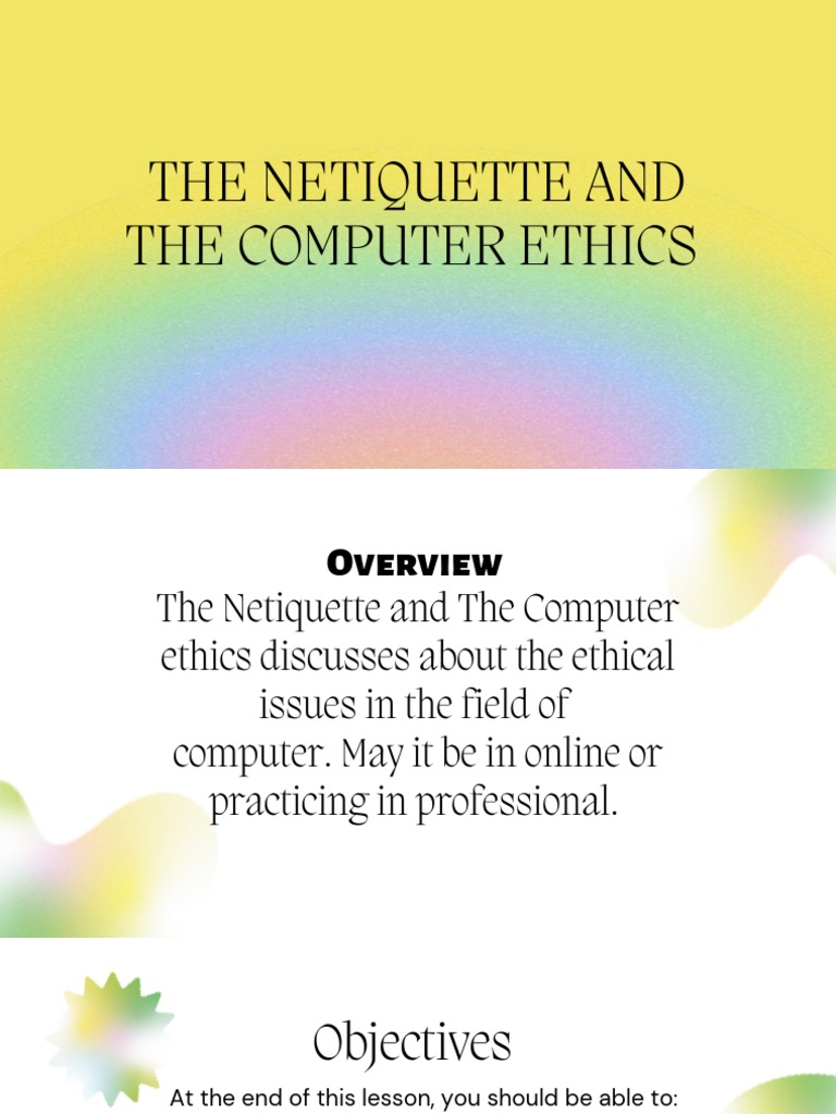 The Netiquette and The Computer Ethics | PDF | Communication | Human ...