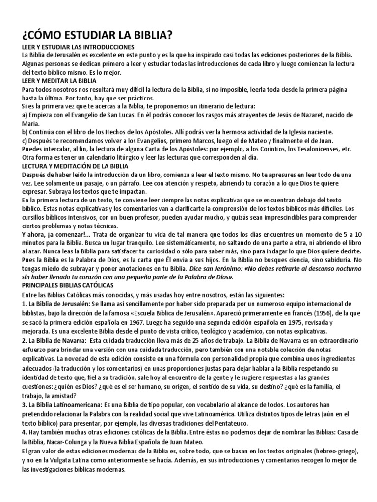 Estudio de La Biblia | Descargar gratis PDF | Biblia | Canon bíblico