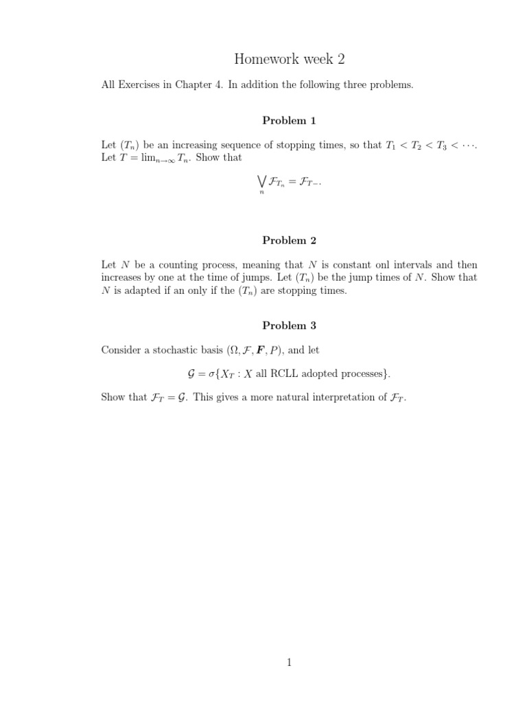 Homework Week 2 | PDF