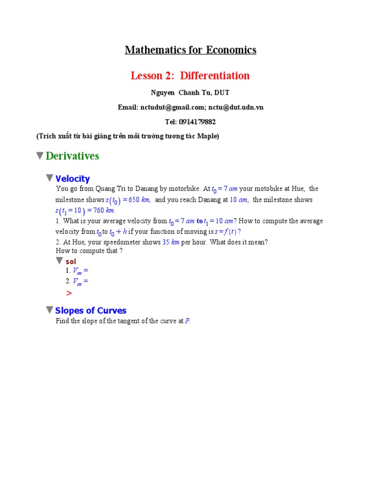 LN2 2021 | PDF | Maxima And Minima | Derivative