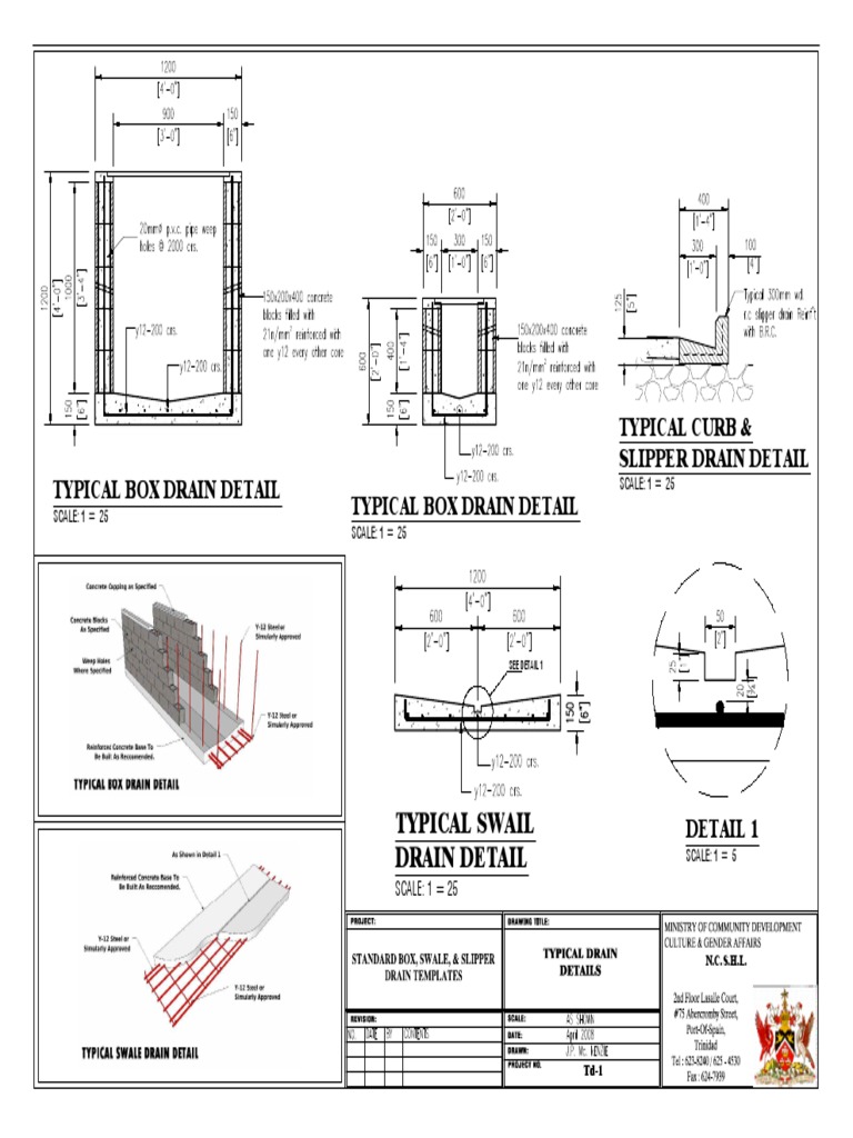Typical Curb & Slipper Drain Detail | PDF