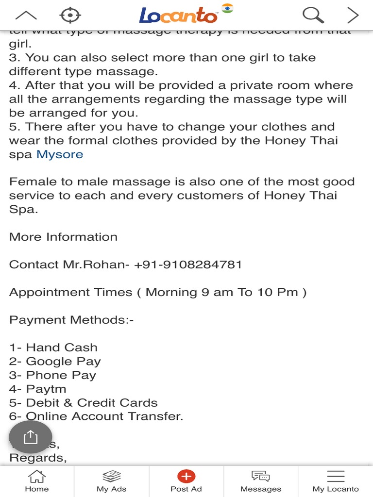 Mysore: Home My Ads Post Ad Messages My Locanto | PDF