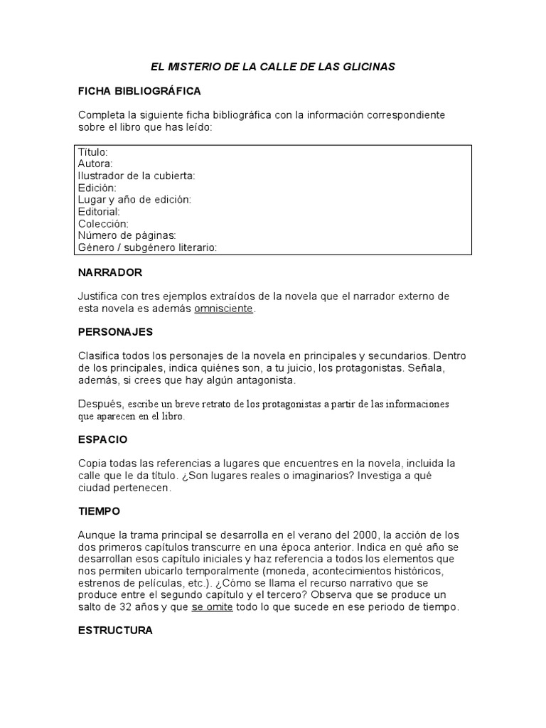 El Misterio de La Calle de Las Glicinas | PDF