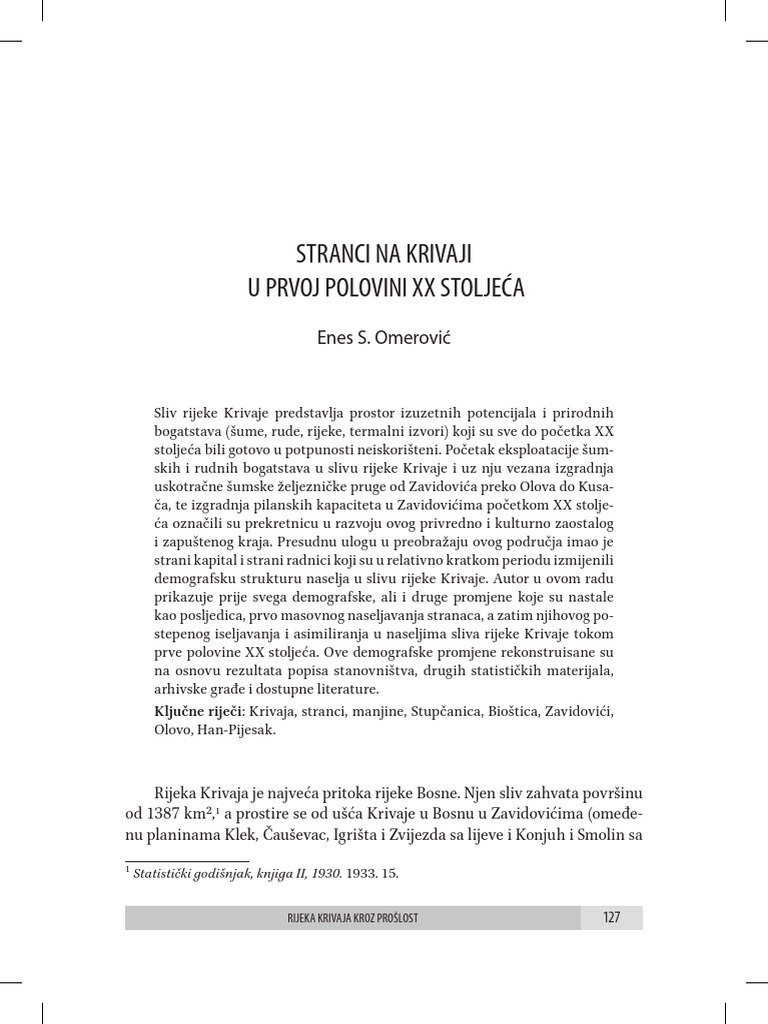 Omerović Enes - Stranci Na Krivaji U Prvoj Polovini XX. Stoljeća | PDF