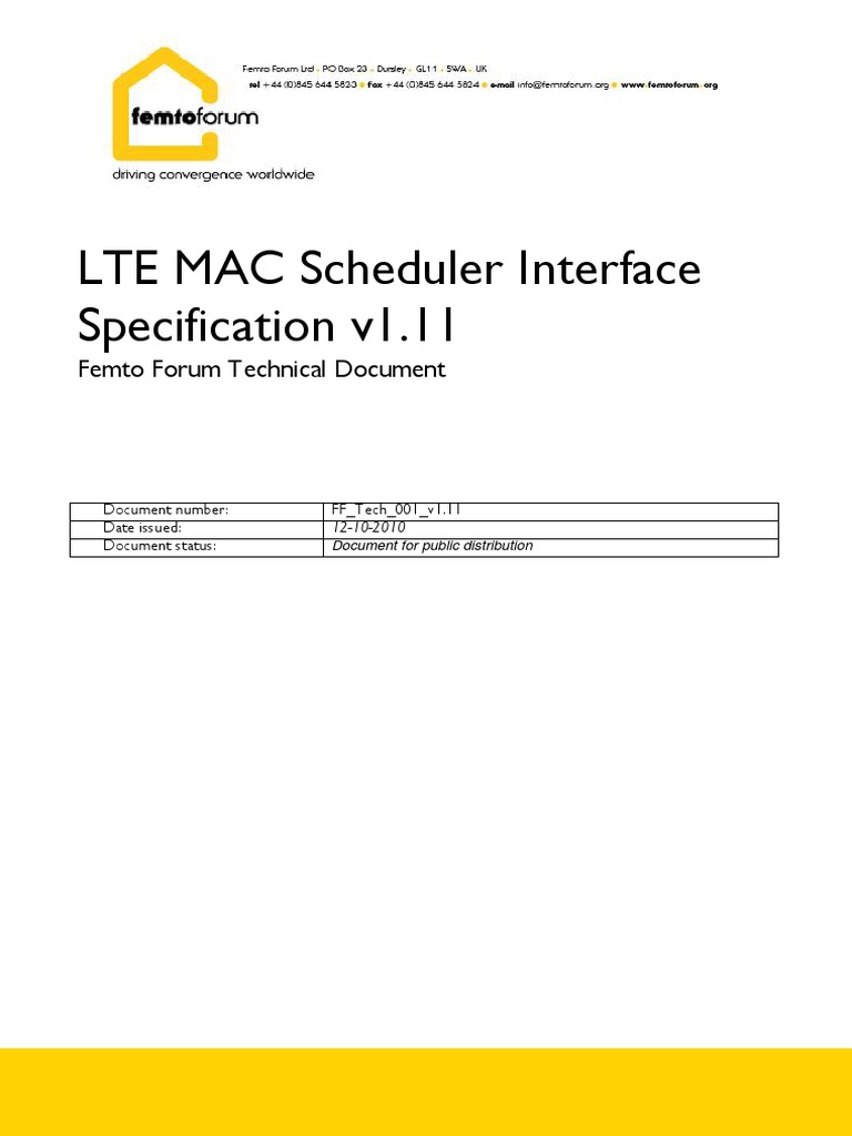 LTE MAC Scheduler Interface Specification | PDF | License | Patent