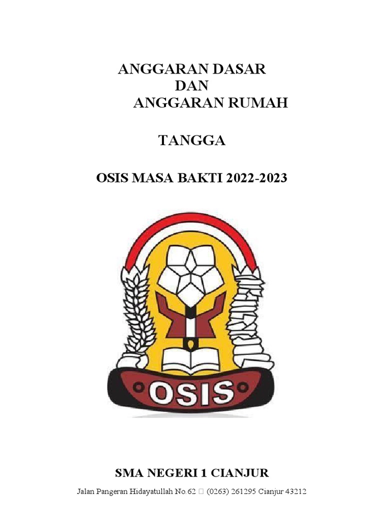 AD Dan ART OSIS MASA BAKTI 2022-2023 | PDF | Karier & Perkembangan