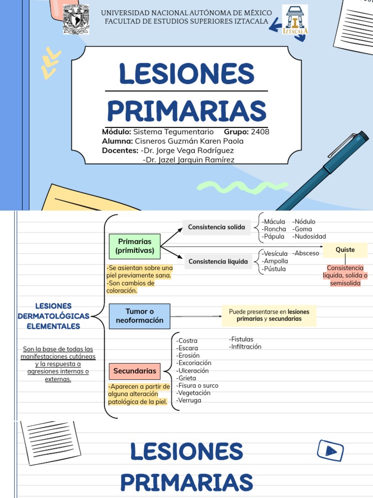 Lesiones Primarias: Universidad Nacional Autónoma de México Facultad de ...