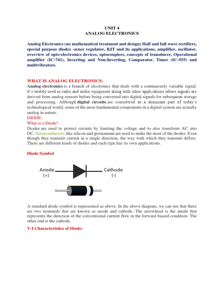What Is Analog Electronics | PDF | Bipolar Junction Transistor | Rectifier