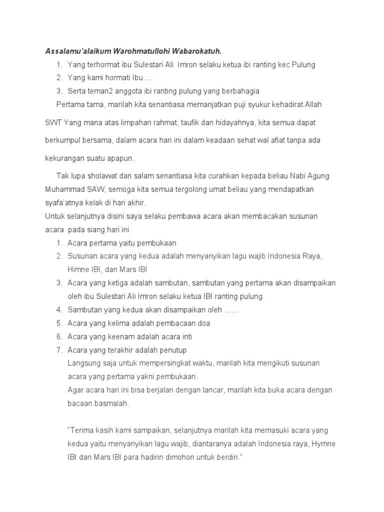 Susunan Acara Resmi | PDF