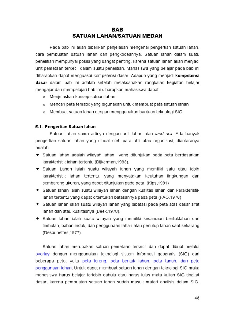 SATUAN LAHAN Edit 1 | PDF