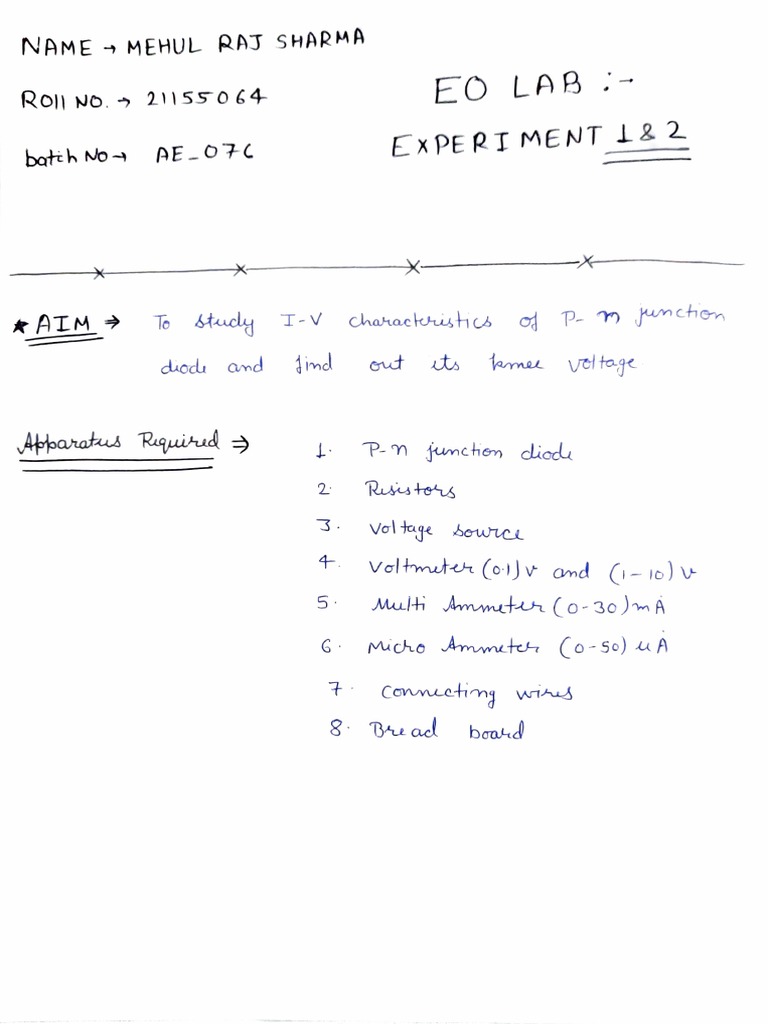 Eo Lab Experiment 1 & 2 | PDF