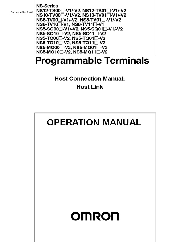 V098-E1-04+NS Host Connection HostLink | PDF | Programmable Logic Controller | Bit Rate