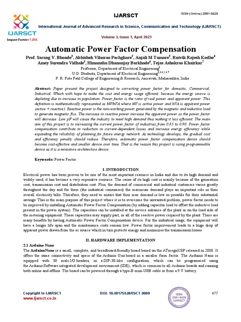 Automatic Power Factor Compensation | PDF | Liquid Crystal Display ...