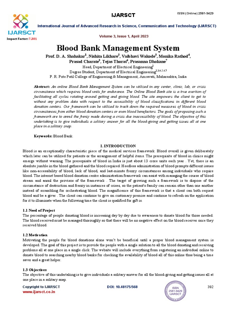 Blood Bank Management System | PDF | Application Software | Blood Donation