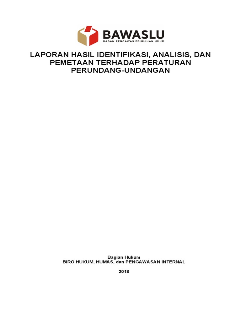 Laporan Hasil Identifikasi, Analisis, Dan Pemetaan Terhadap Peraturan ...