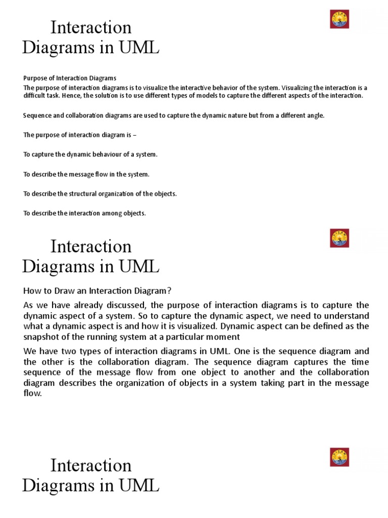 Interaction Diagrams in UML | PDF | Unified Modeling Language | Systems Science