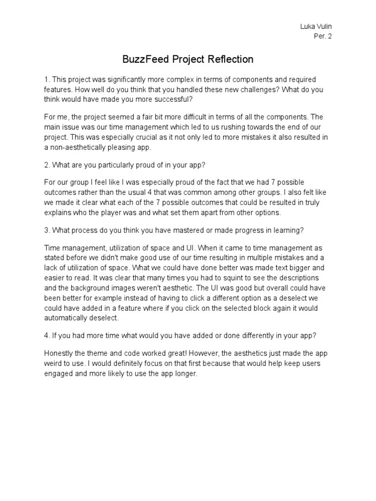 BuzzFeed Project Reflection | PDF | Cognitive Science | Communication