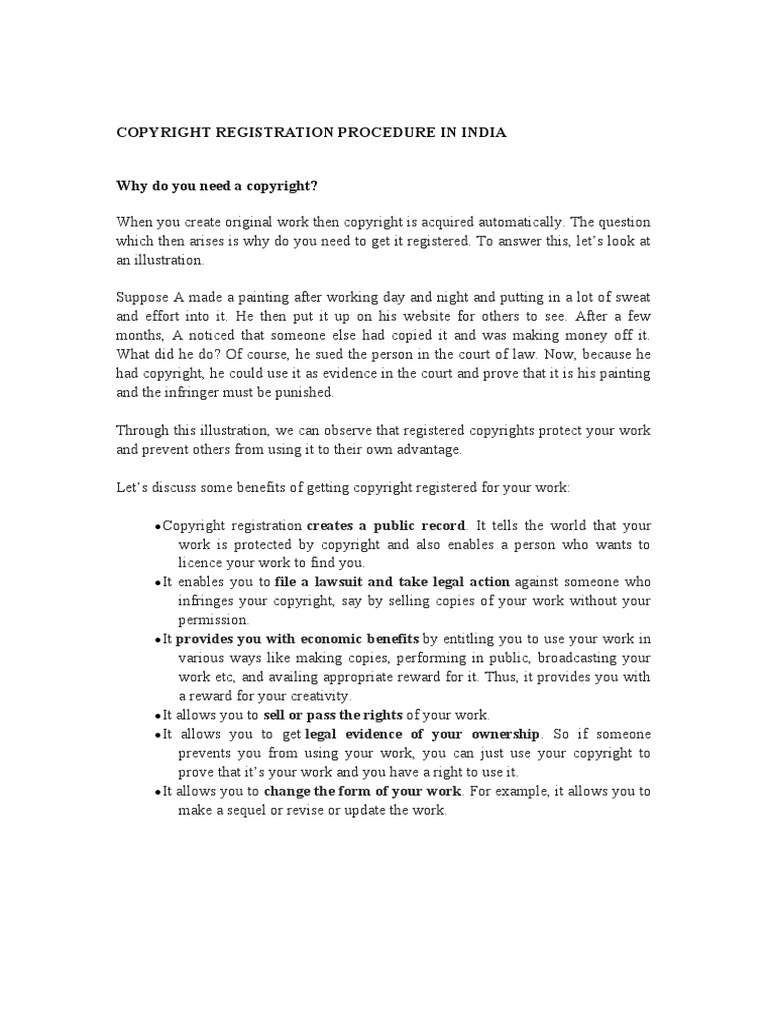 Copyright Registration in India | PDF | Copyright | Application Software