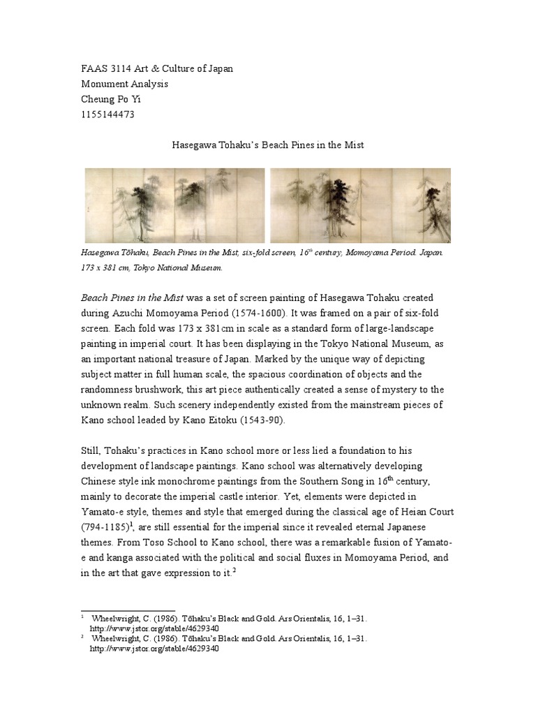 Japanese Monument Analysis | PDF | Paintings | Japanese Art